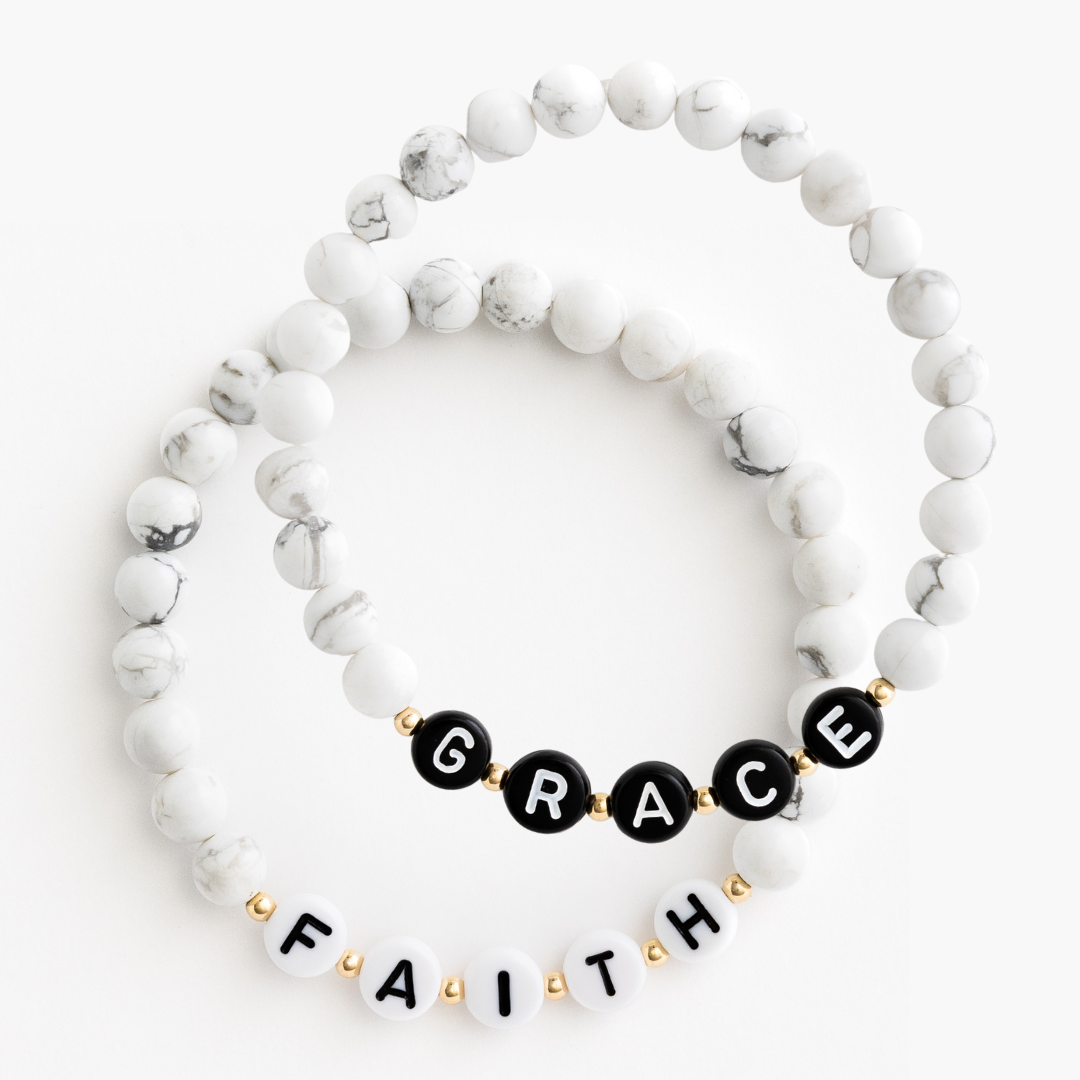 White Marble with Spacers – Names For Good